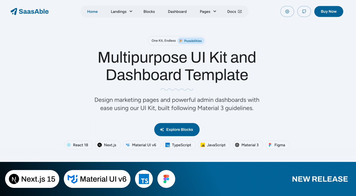 SaasAble - Multipurpose UI Kit and Dashboard Template - MUI Store