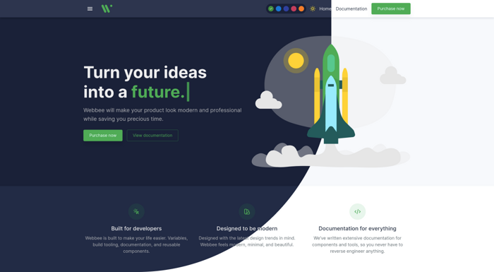 Webbee - Multipurpose landing page UI Kit - MUI Store