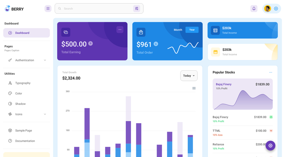 Berry - React Material UI Dashboard Template - MUI Store