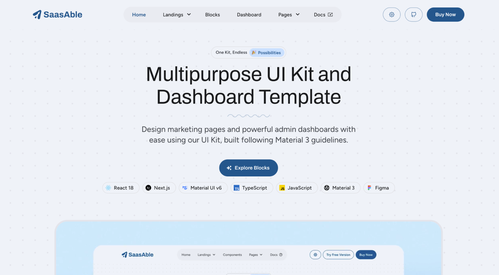 SaasAble - Multipurpose UI Kit and Dashboard Template - MUI Store